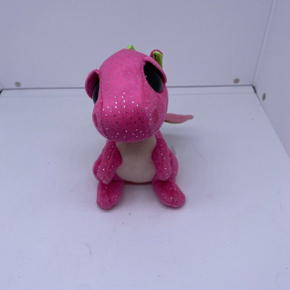 Toys | Ty Beanie Boo Darla Pink Glitter Dinosaur Small 6 Bean Plush ...